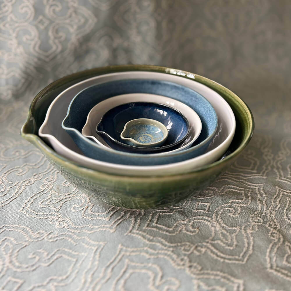 Coloured Nested Pouring Bowls | Corinna Pyman Ceramics